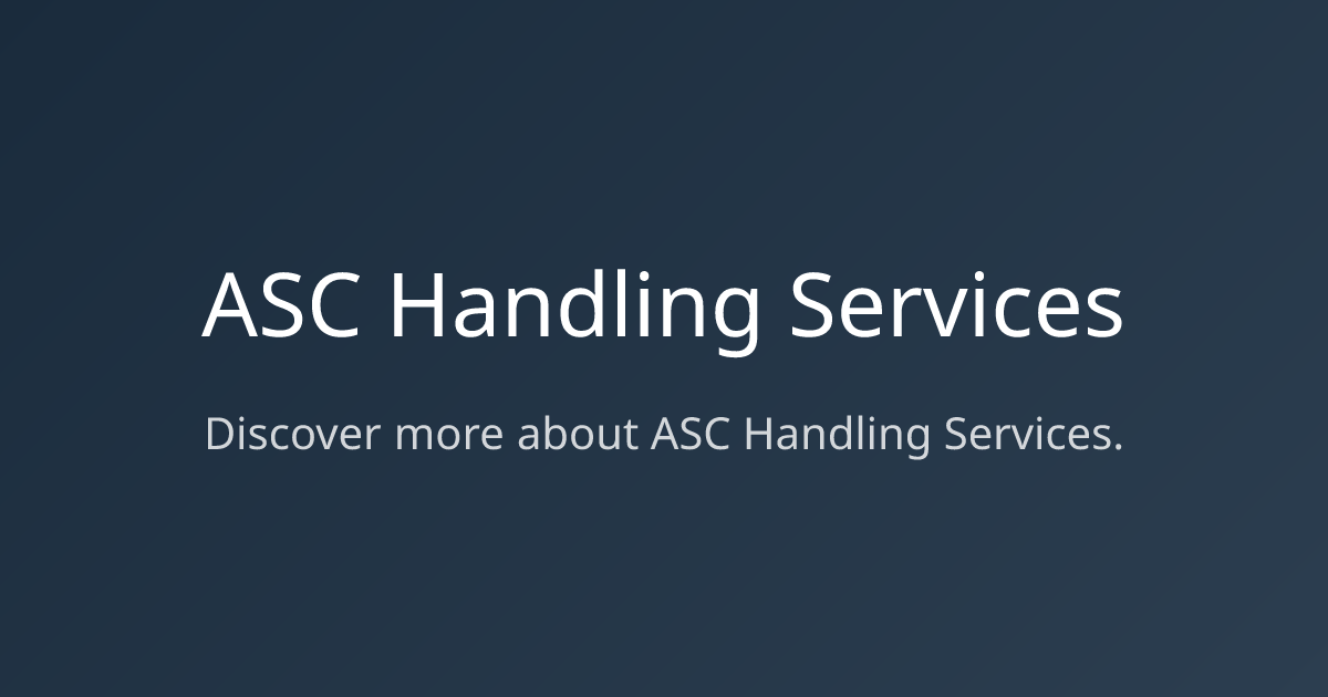 ASC Cargo - Ground Handling Services